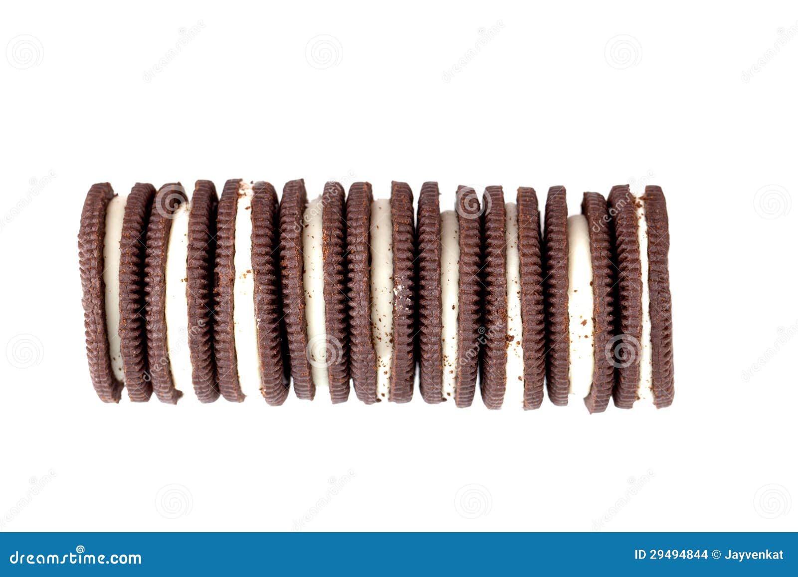 Stacks of Cookies in Horizontal on White Background Stock Photo - Image ...