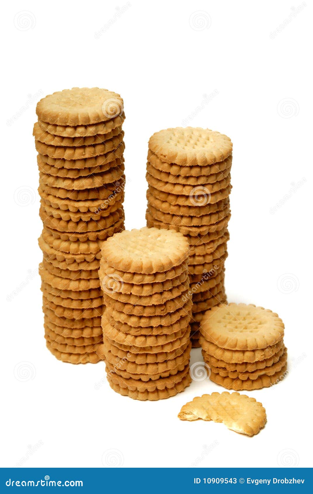 Stacks of Cookies Isolated on White Stock Image - Image of lots ...