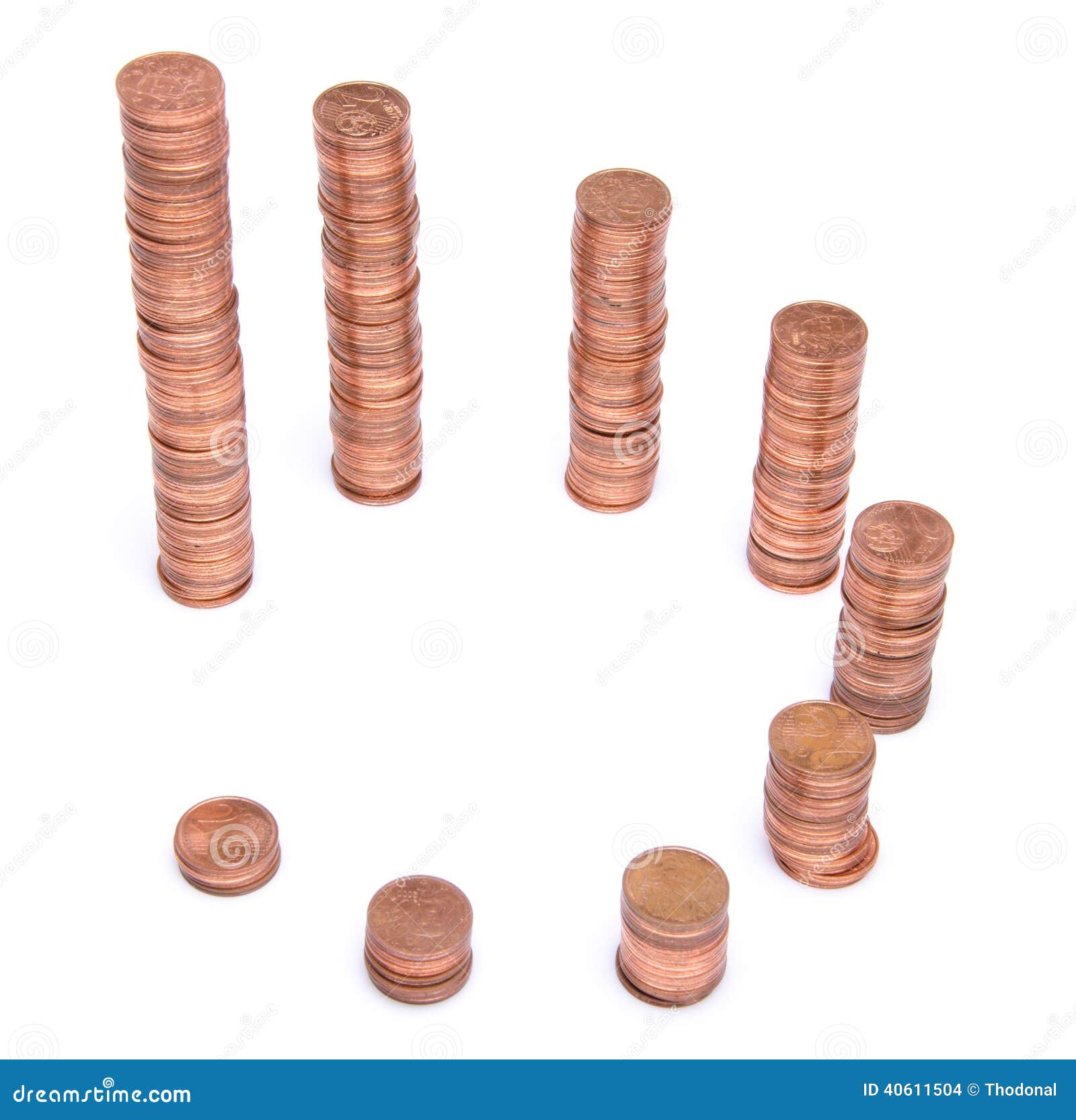 Stacks of copper coins stock photo. Image of money, euro - 40611504