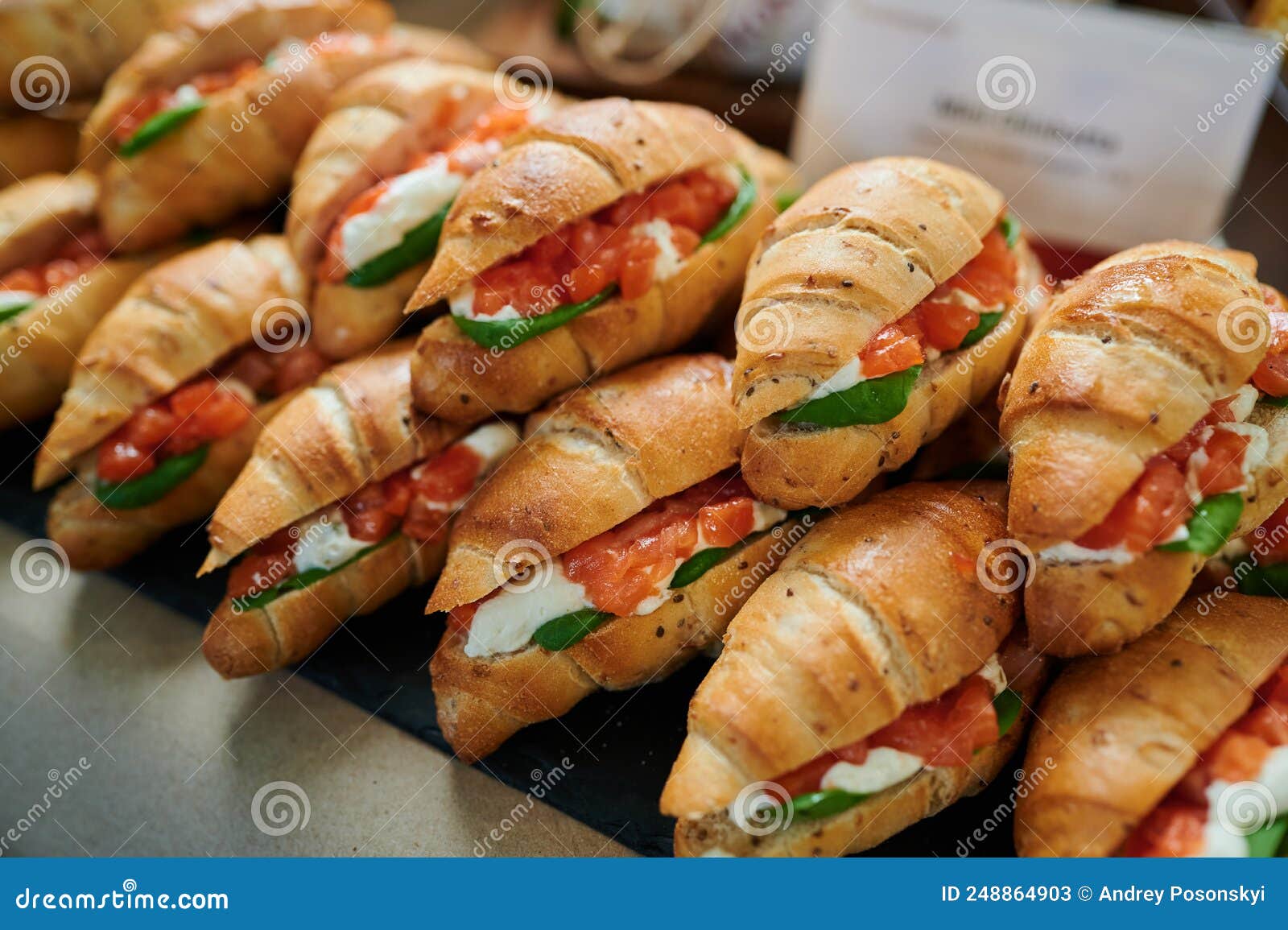 Stacks of Croissant Sandwich at Event Stock Image - Image of croissant ...