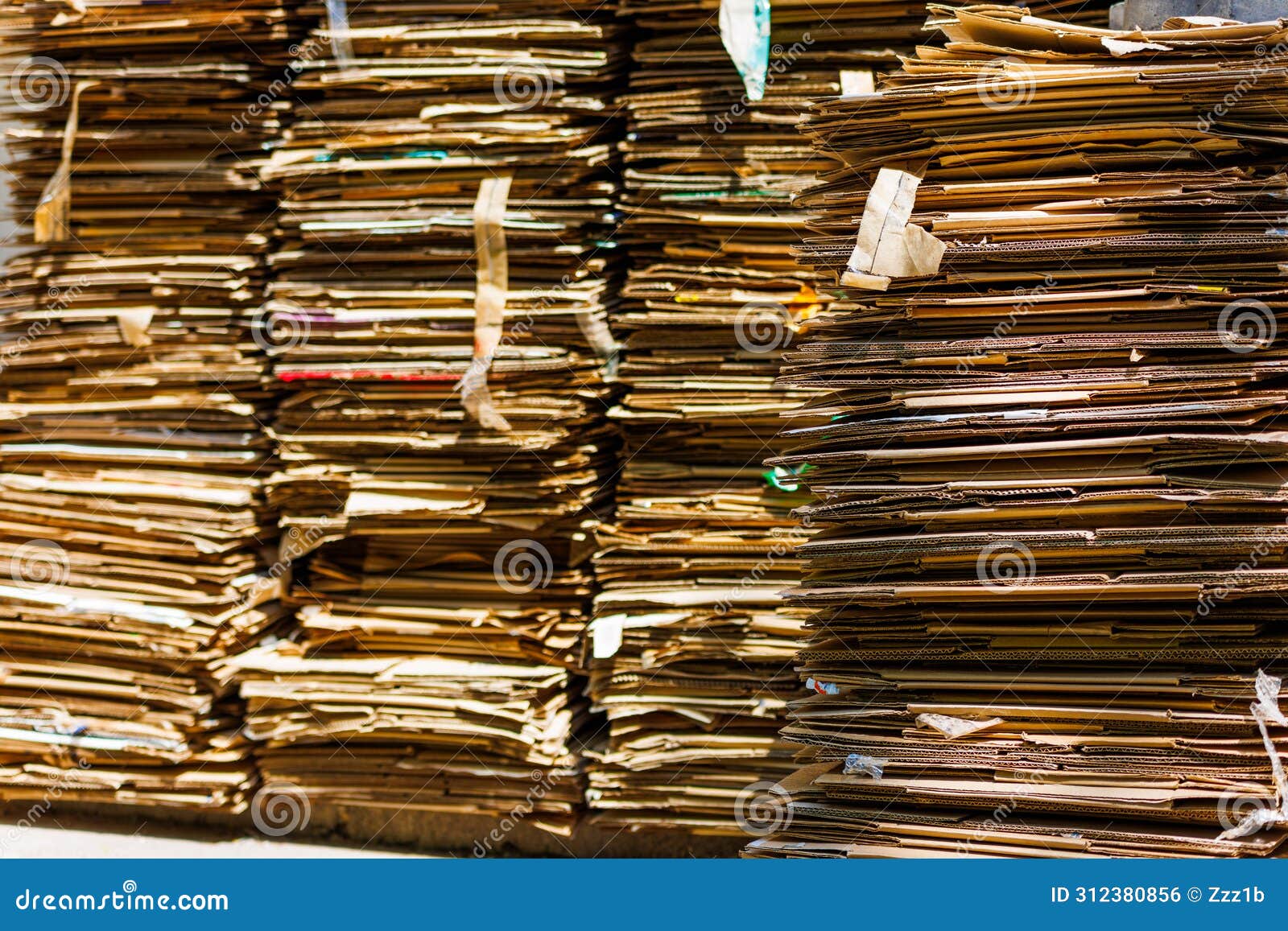 Stacks of Crushed Cardboard Boxes, Full-frame Closeup Background Stock ...