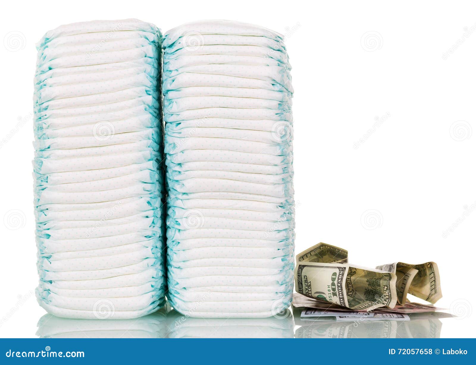 Stacks of Diapers Isolated on White Background. Stock Photo - Image of ...