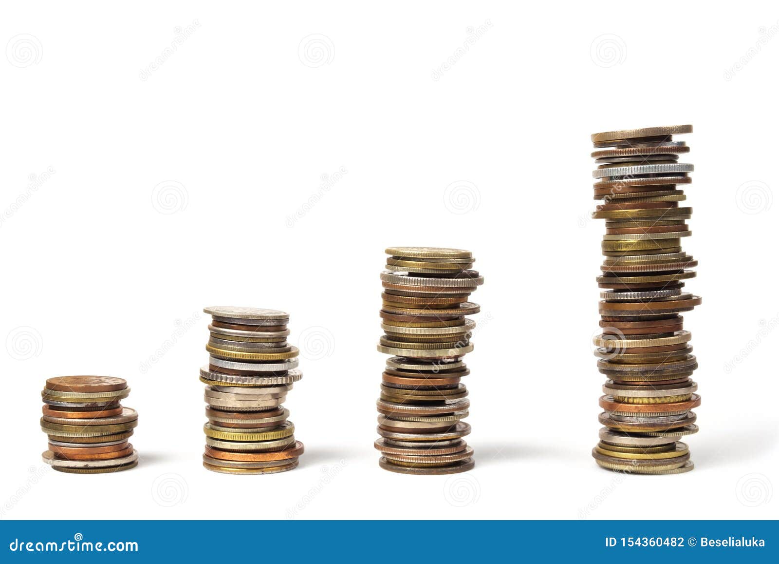 Stacks of coins stock photo. Image of rich, business - 154360482