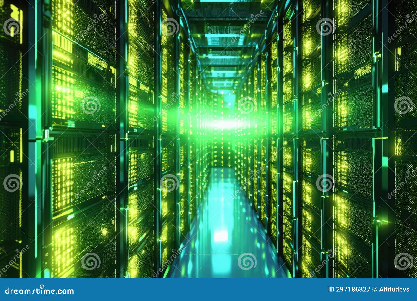 Stacks of Digital Servers with Glowing Lights Stock Image - Image of ...