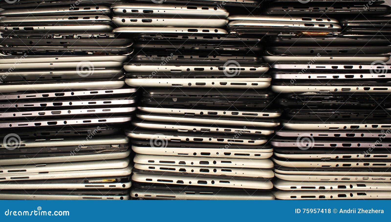 Stacks of Disassembled Tablets and Smartphones. Stock Photo - Image of ...