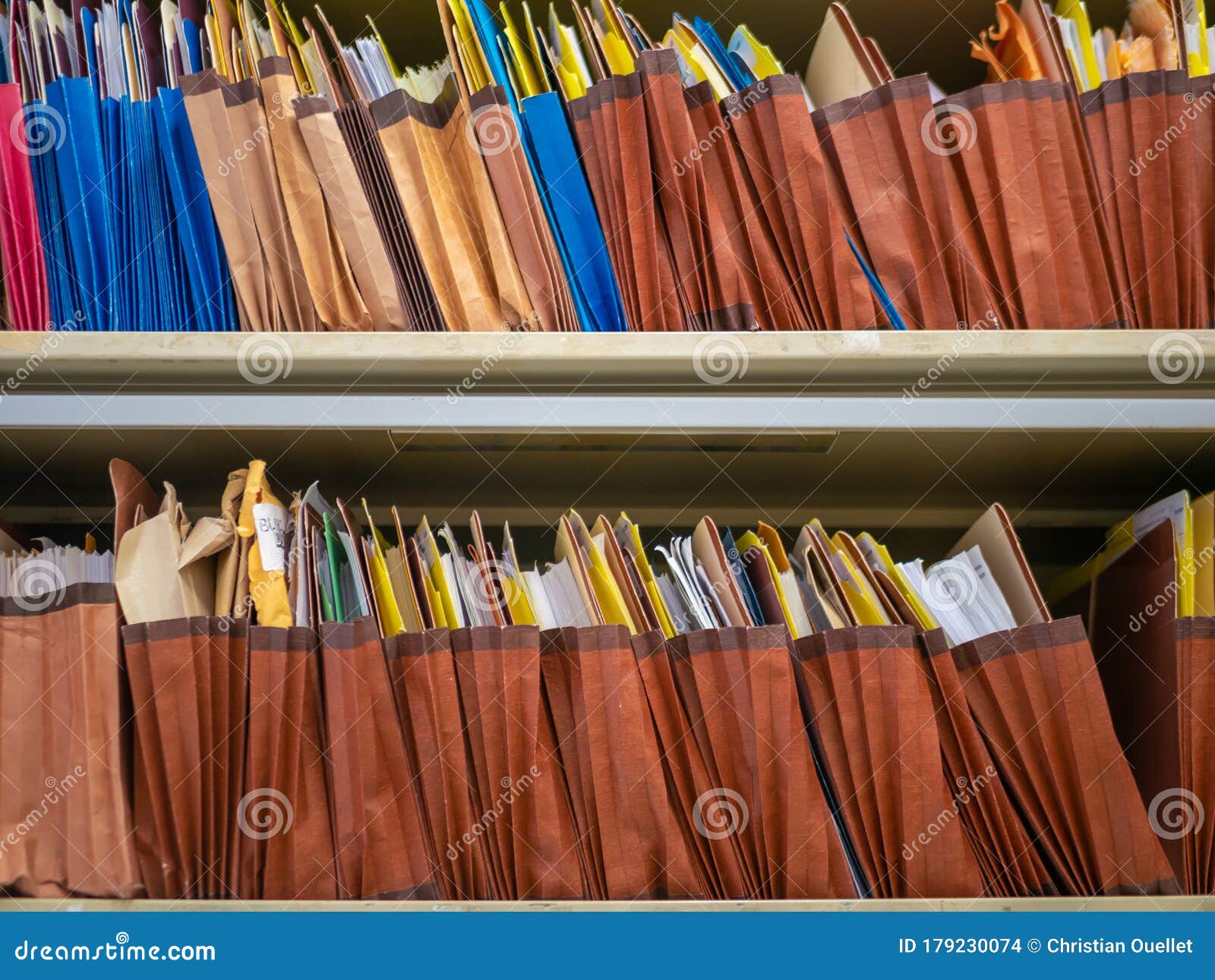 Stacks of Document Paper and Files Folder in a Filing Cabinet Stock ...