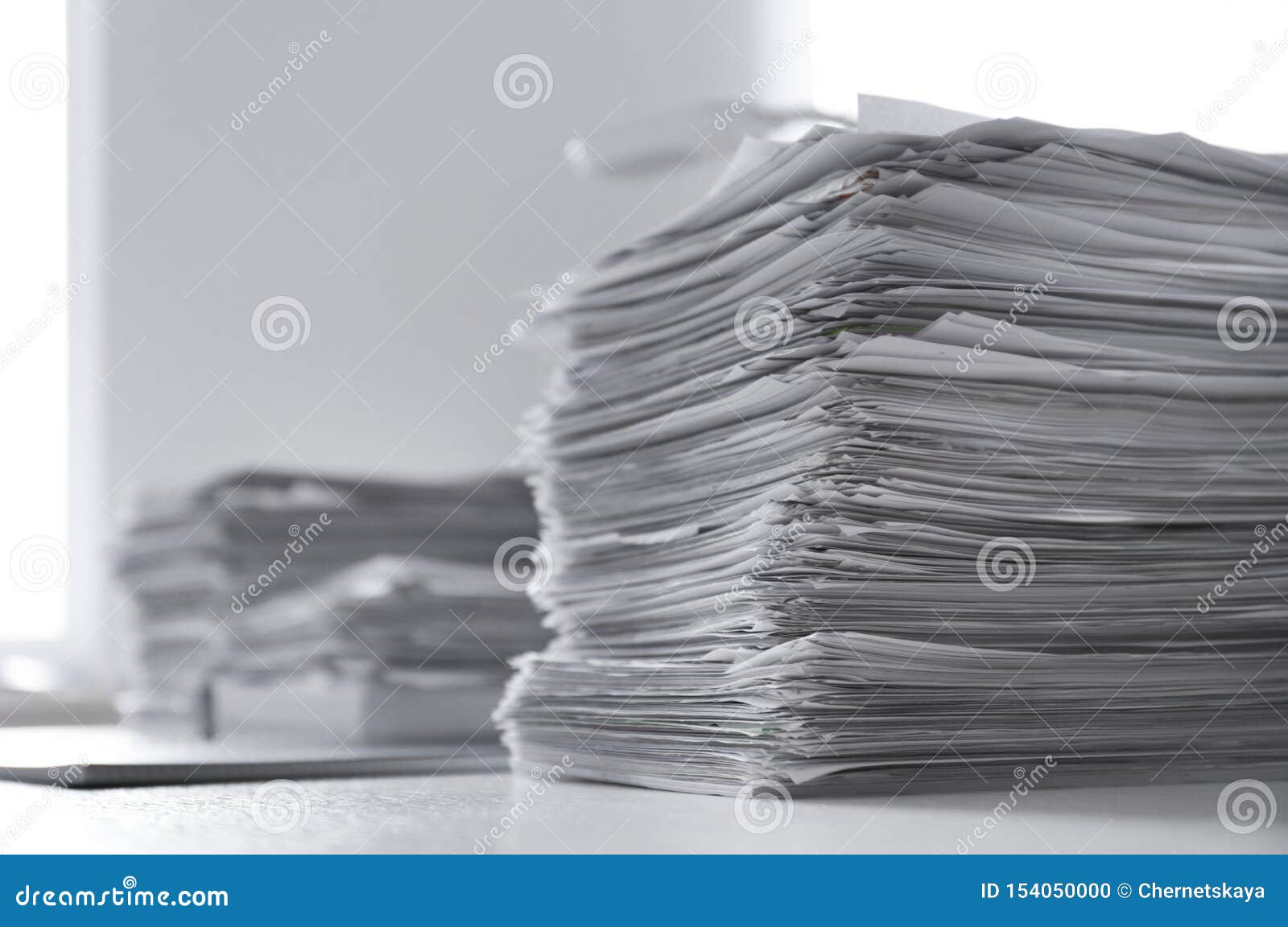 Stacks of Documents on Desk Stock Photo - Image of office, file: 154050000