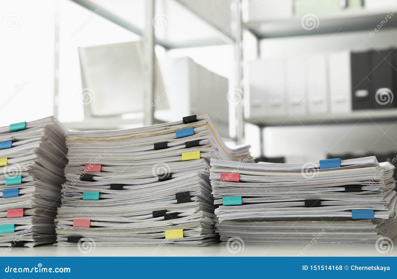 Stacks of Documents with Paper Clips Stock Photo - Image of budget ...