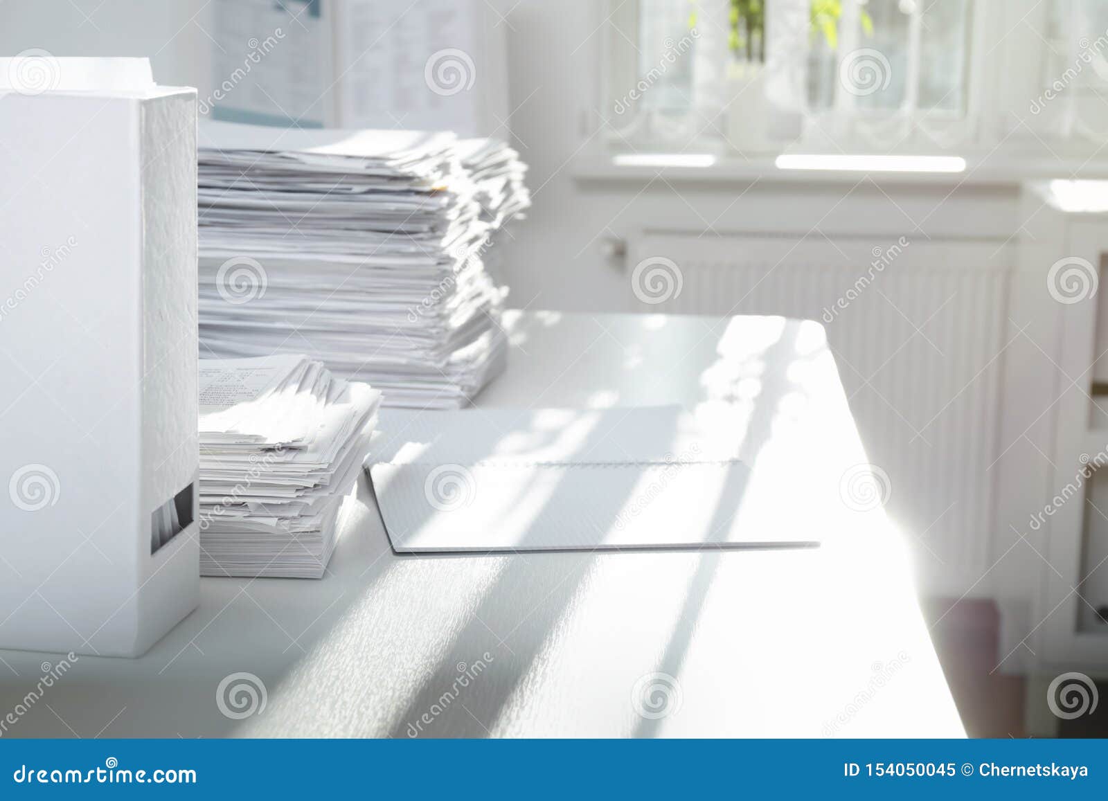 Stacks of Documents on Table Stock Image - Image of pile, chaos: 154050045