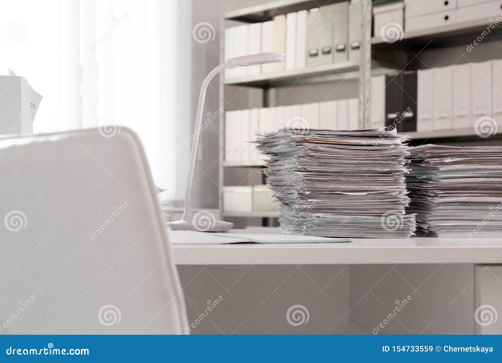 Stacks of Documents on Table Stock Image - Image of documentation ...