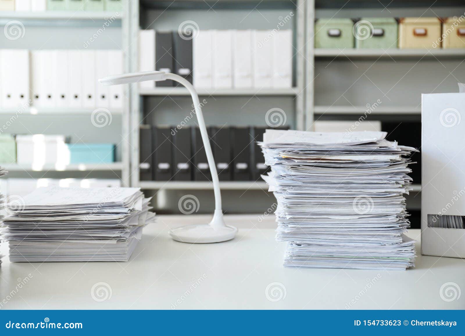 Stacks of Documents on Table Stock Image - Image of data, preservation ...