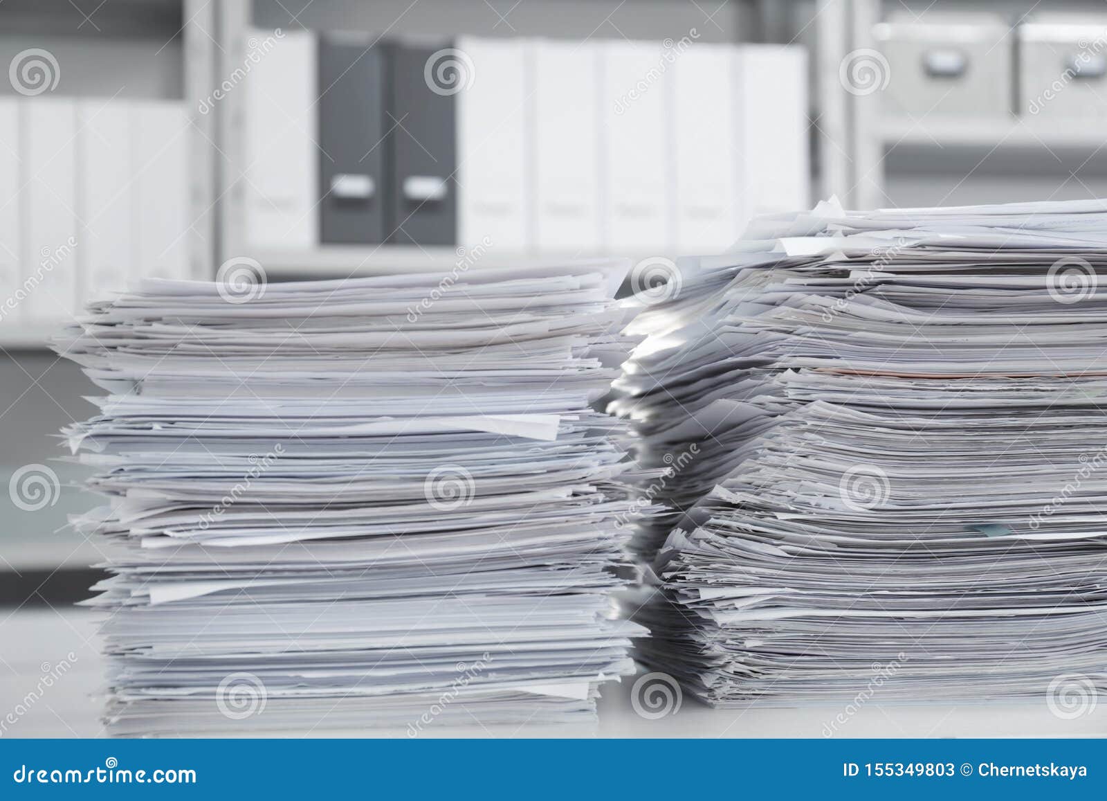 Stacks of Documents on Table Stock Image - Image of print, preservation ...