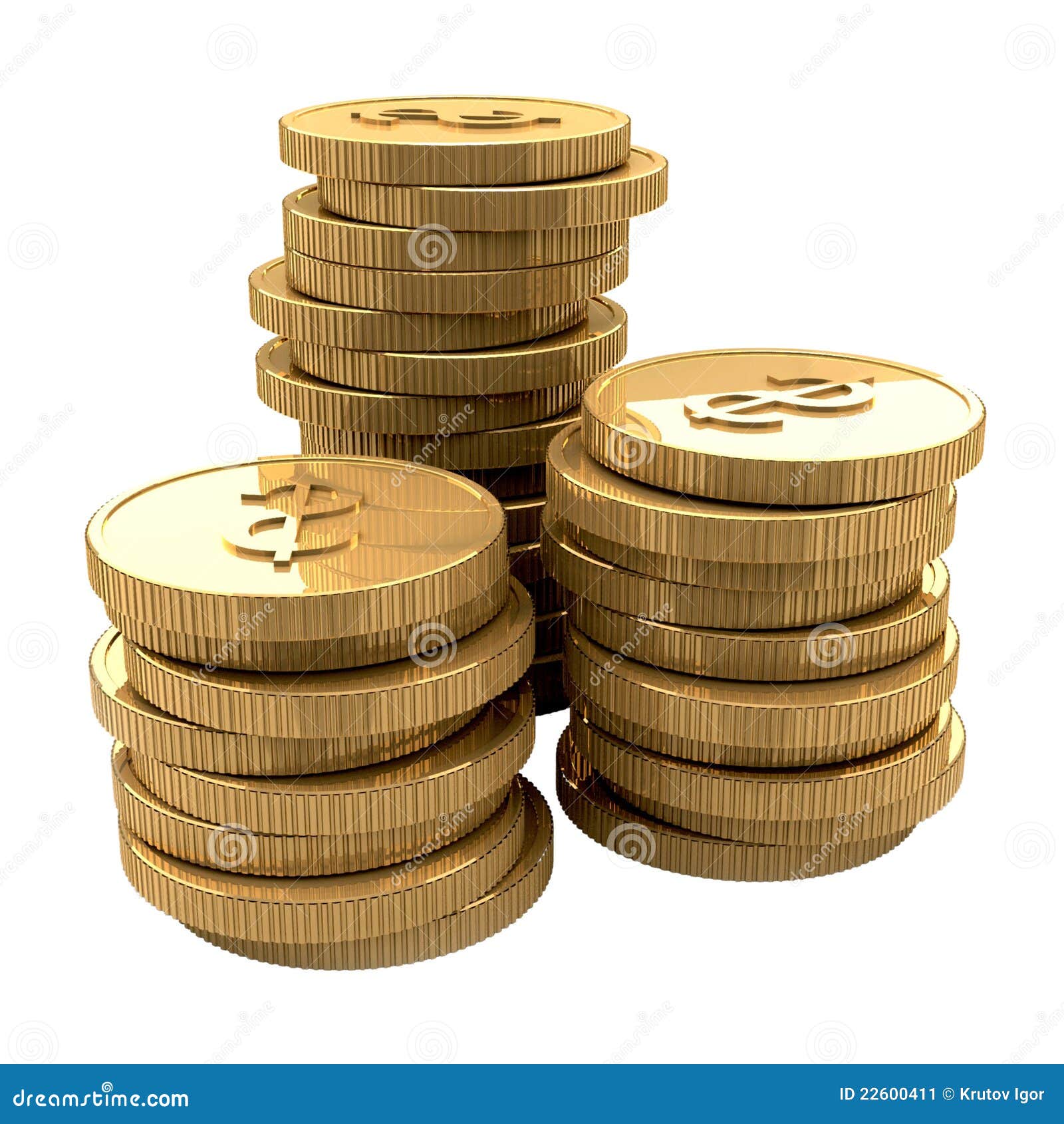Stacks of dollar coins stock illustration. Illustration of balances ...