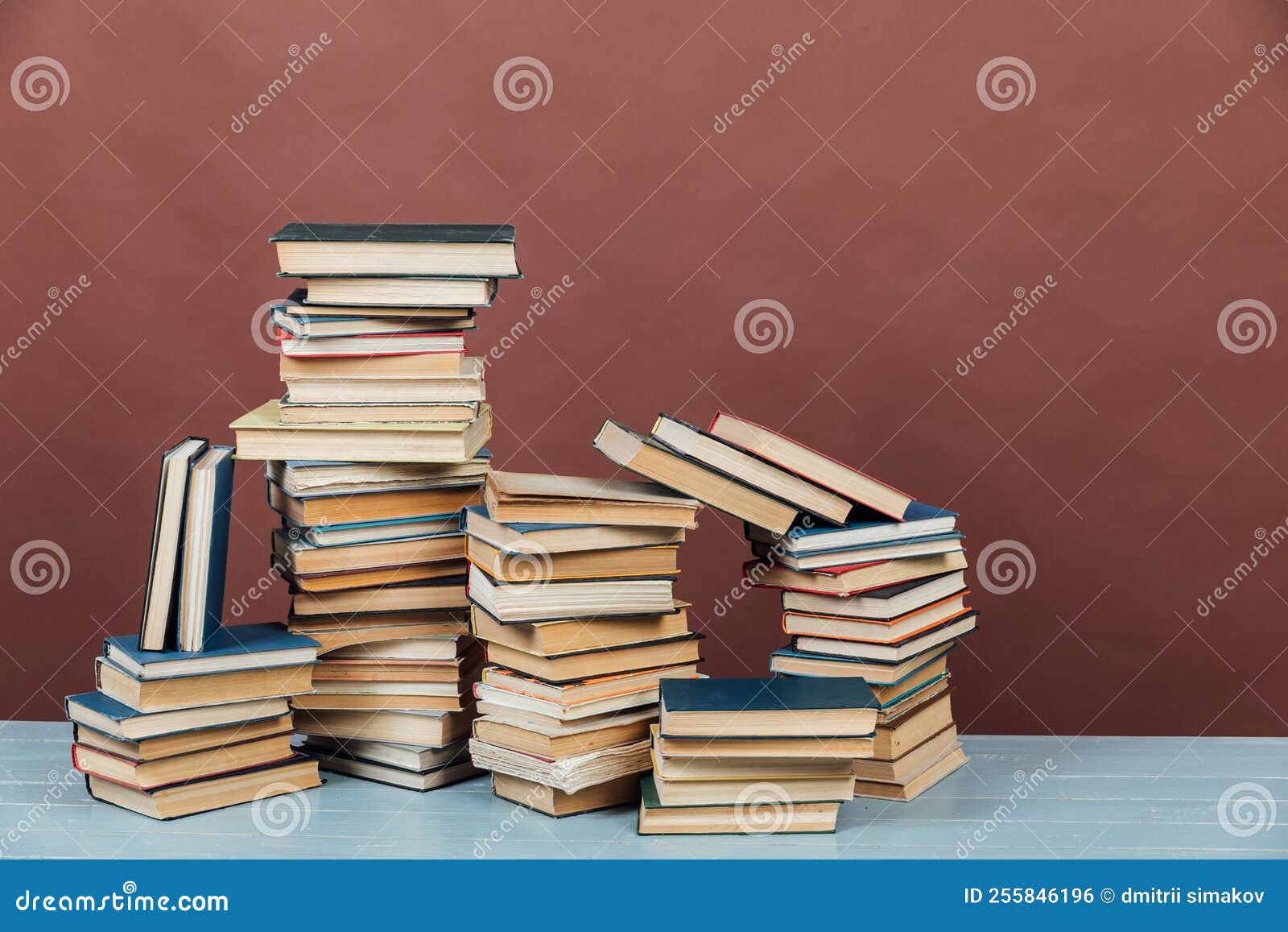 Stacks of Educational Books University School Library Stock Photo ...