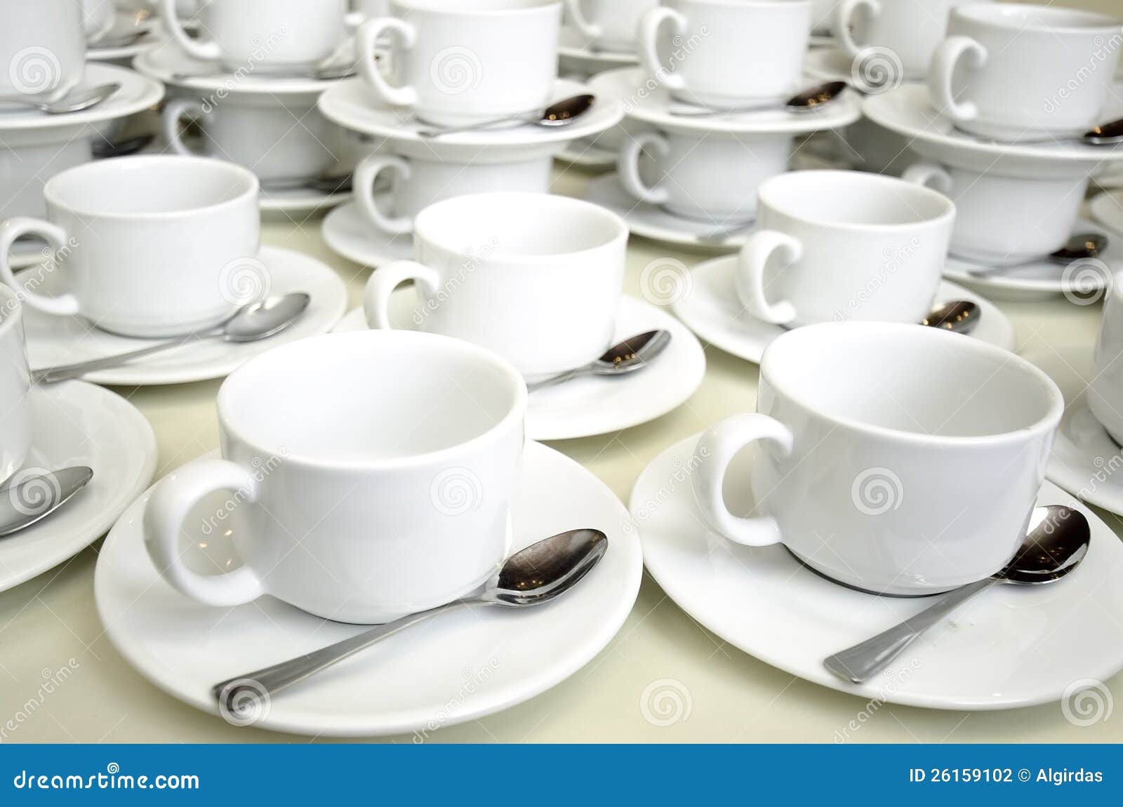 Stacks of Empty Coffee Cups Stock Photo - Image of white, ceramic: 26159102