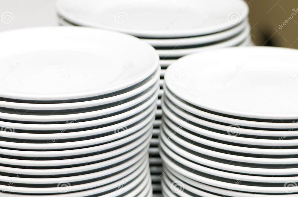 Stacks of empty plates stock photo. Image of stack, vertical - 11294778