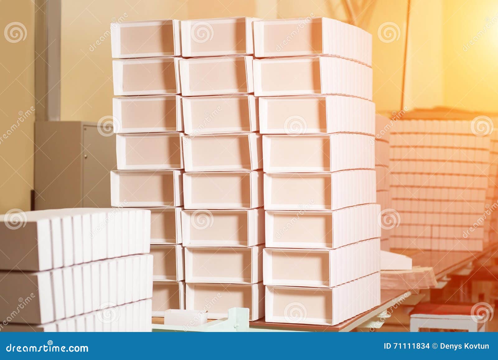 Stacks of Empty White Boxes. Stock Photo - Image of empty, freight ...