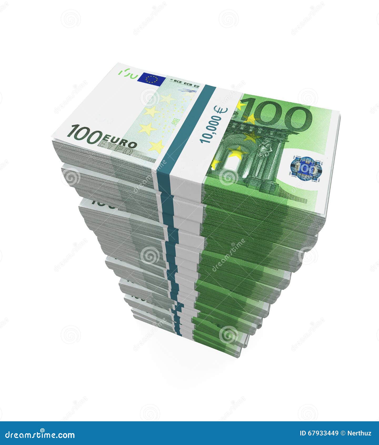 Stacks of 100 Euro Banknotes Stock Image - Image of notes, eurozone ...