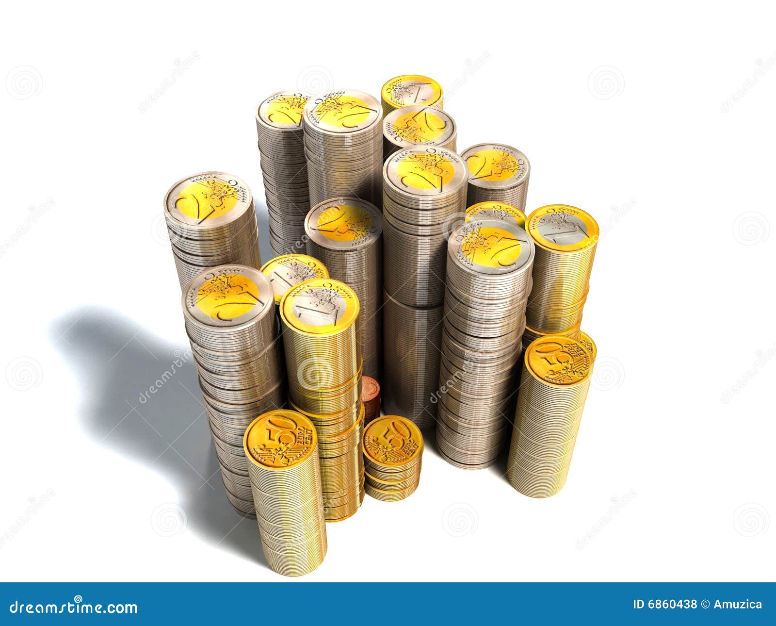 Stacks of euro coins stock photo. Image of profit, business - 6860438