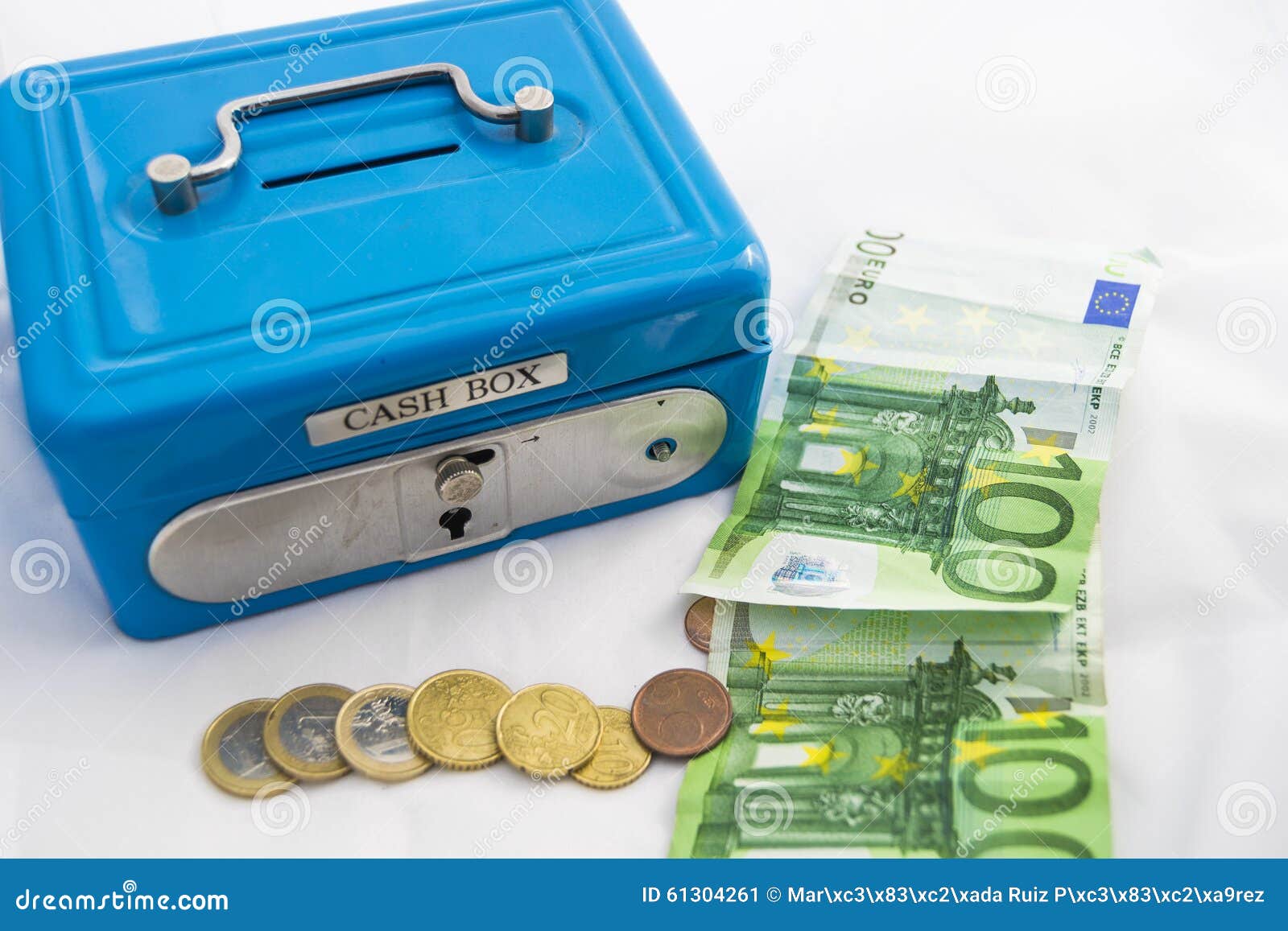 Stacks of Euro Coins and Banknotes in a Cash Box Stock Image - Image of ...