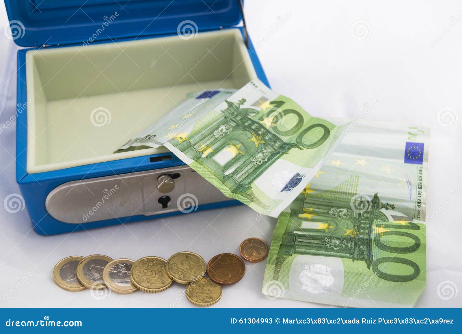 Stacks of Euro Coins and Banknotes in a Cash Box Stock Image - Image of ...