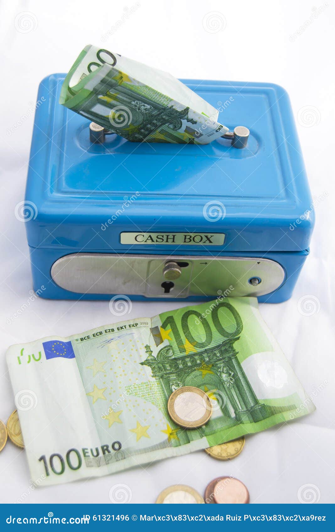 Stacks of Euro Coins and Banknotes in a Cash Box Stock Photo - Image of ...