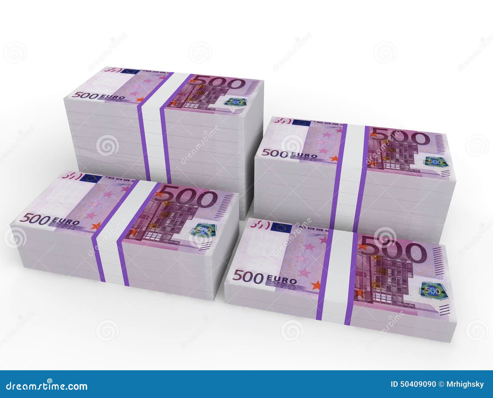Stacks of Euro notes stock illustration. Illustration of paper - 50409090