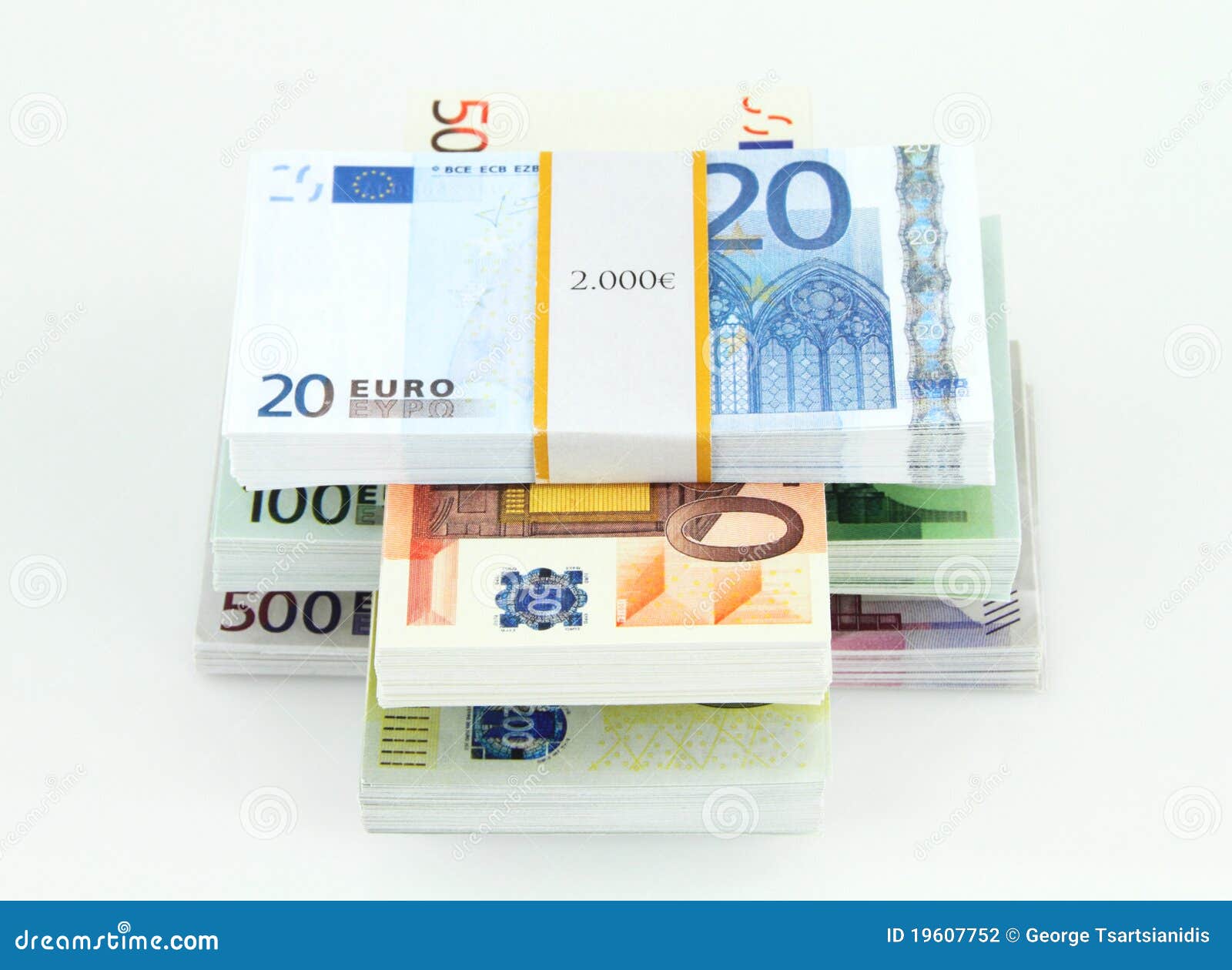 Stacks of Euros stock photo. Image of balance, sale, wealth - 19607752