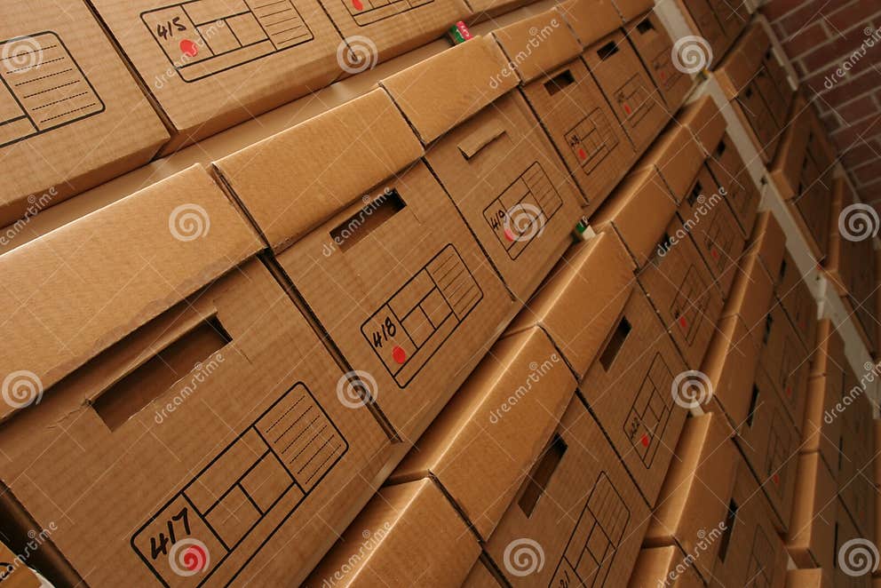 Stacks of file boxes stock photo. Image of records, storage - 494506