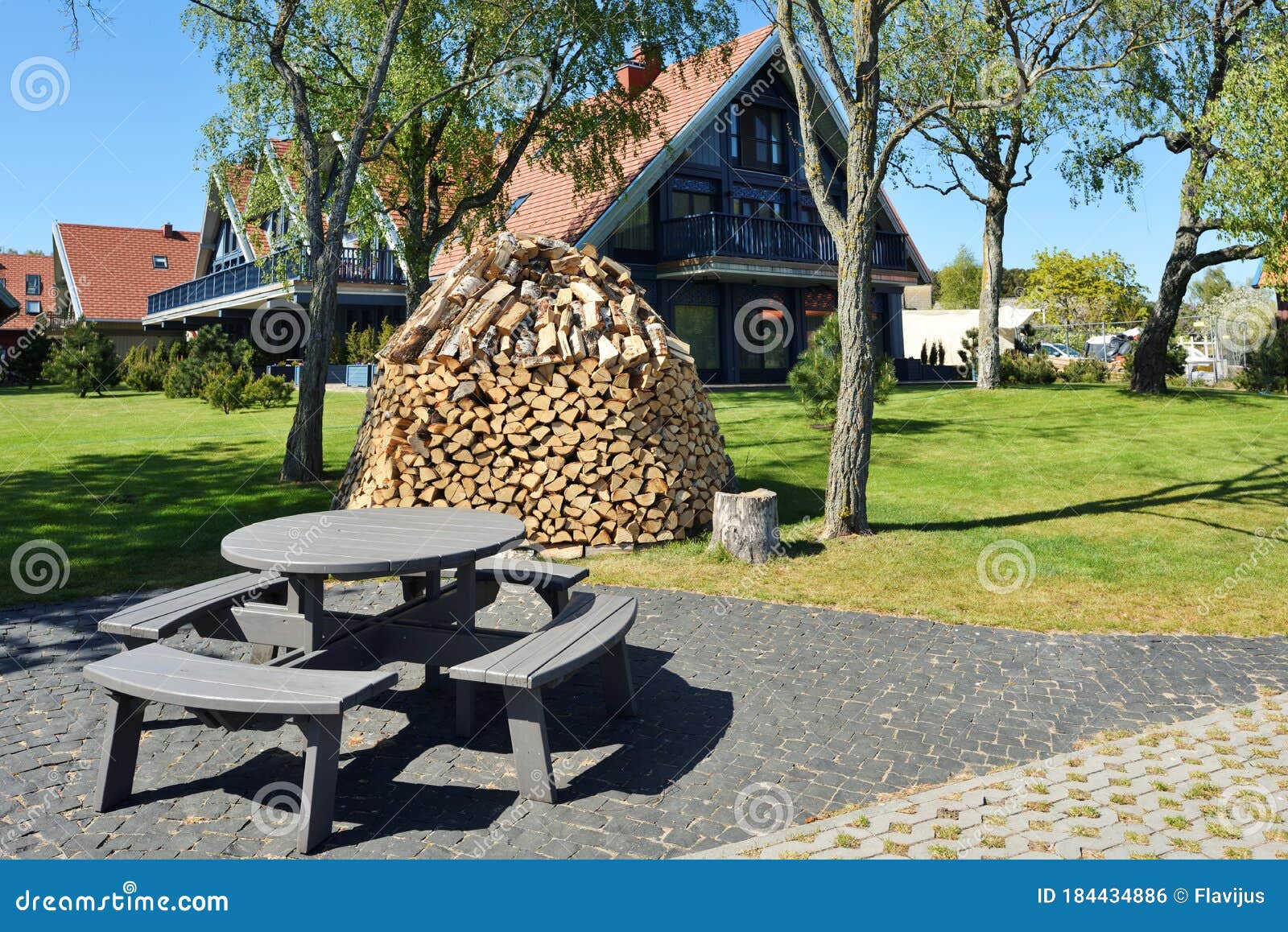 Stacks of Firewood at the Home Stock Photo - Image of birch, lumber ...