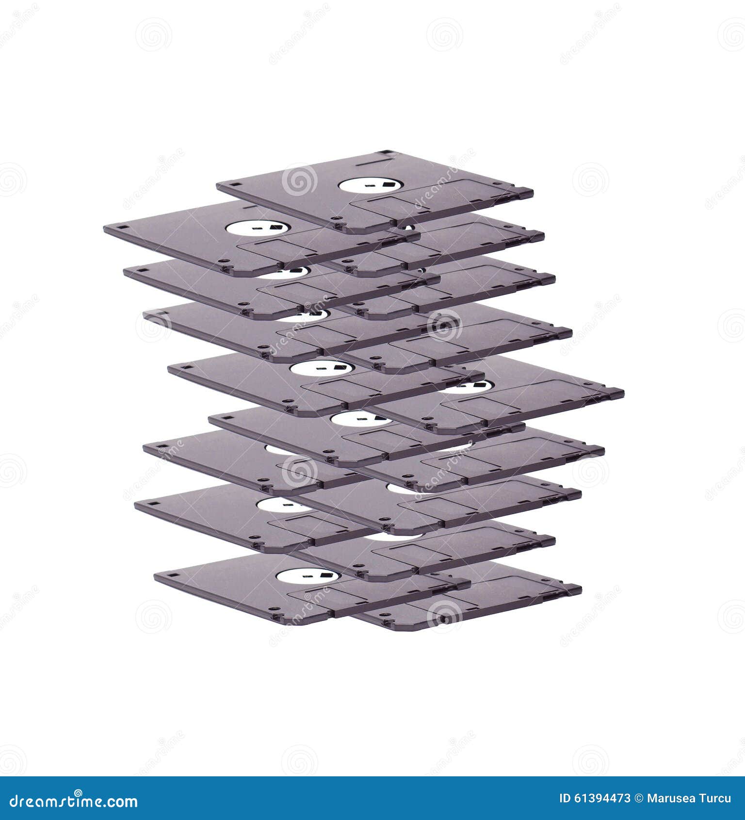 Stacks of Floppy Disks Isolated Stock Image - Image of office, data ...