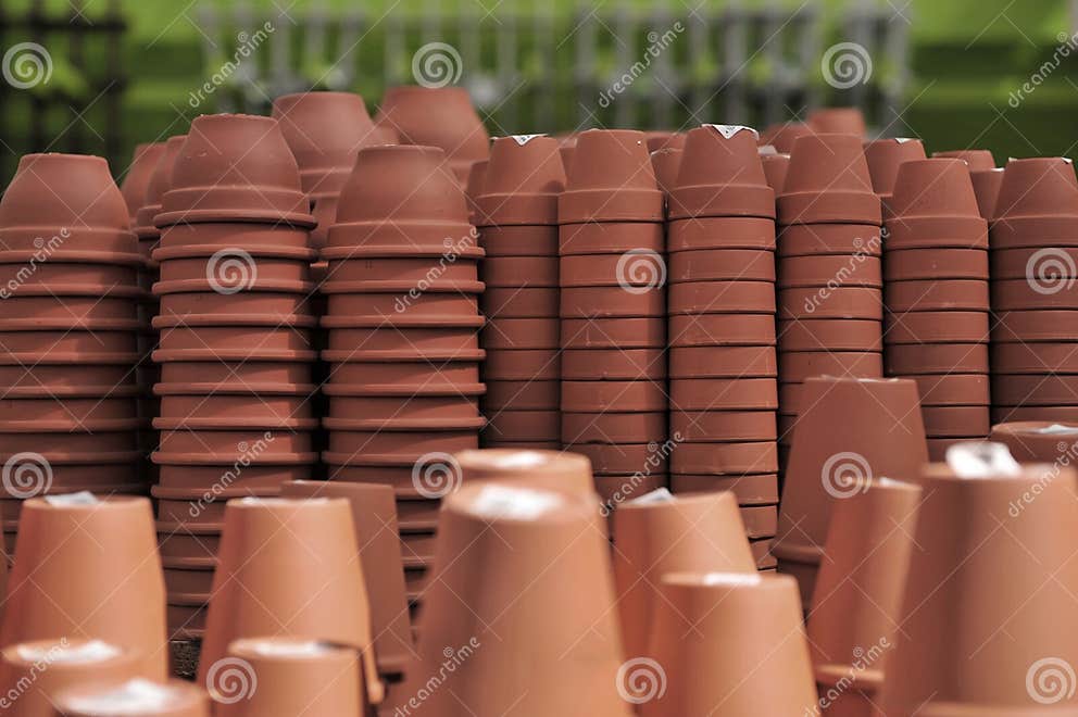 Stacks of Flower Pots stock image. Image of horticulture - 5208661