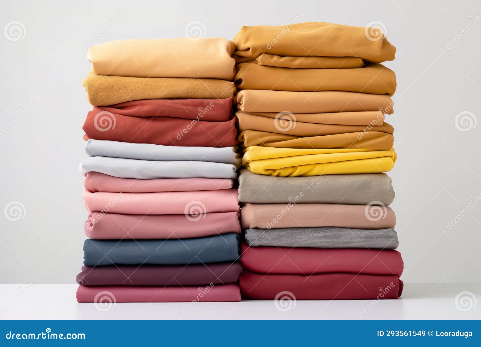 Stacks of Folded Clothes on White Background Stock Illustration ...