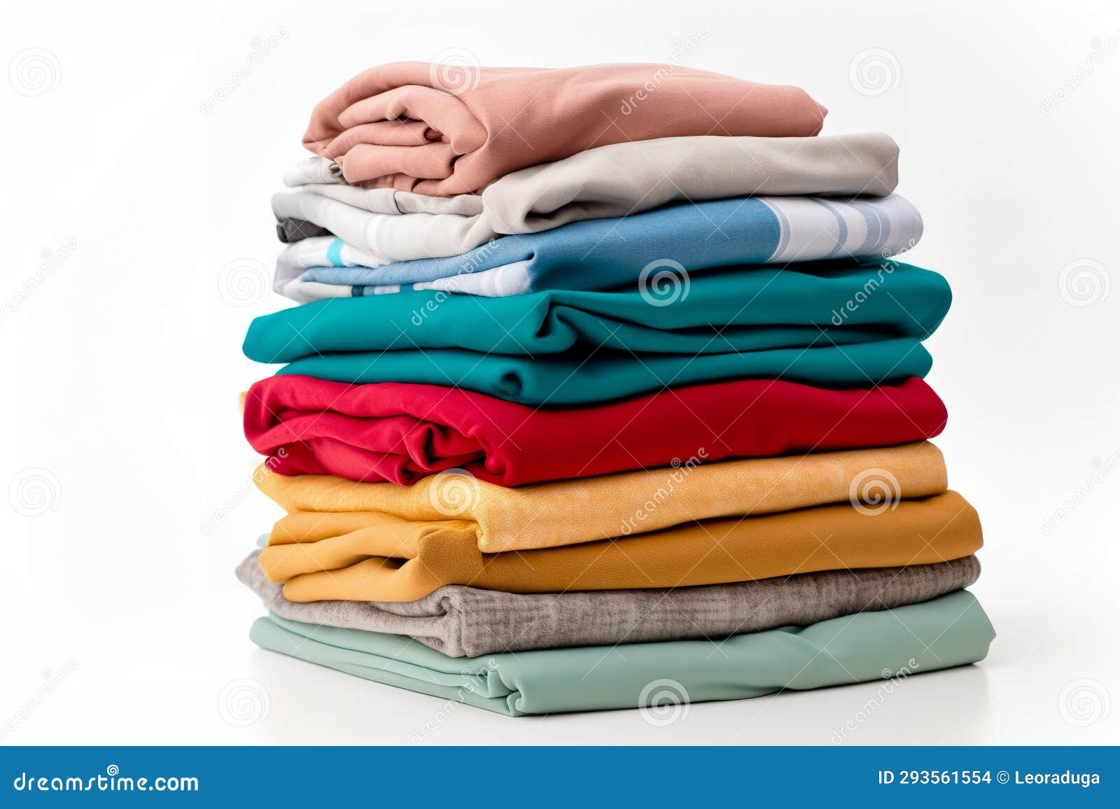 Stacks of Folded Clothes on White Background Stock Illustration ...