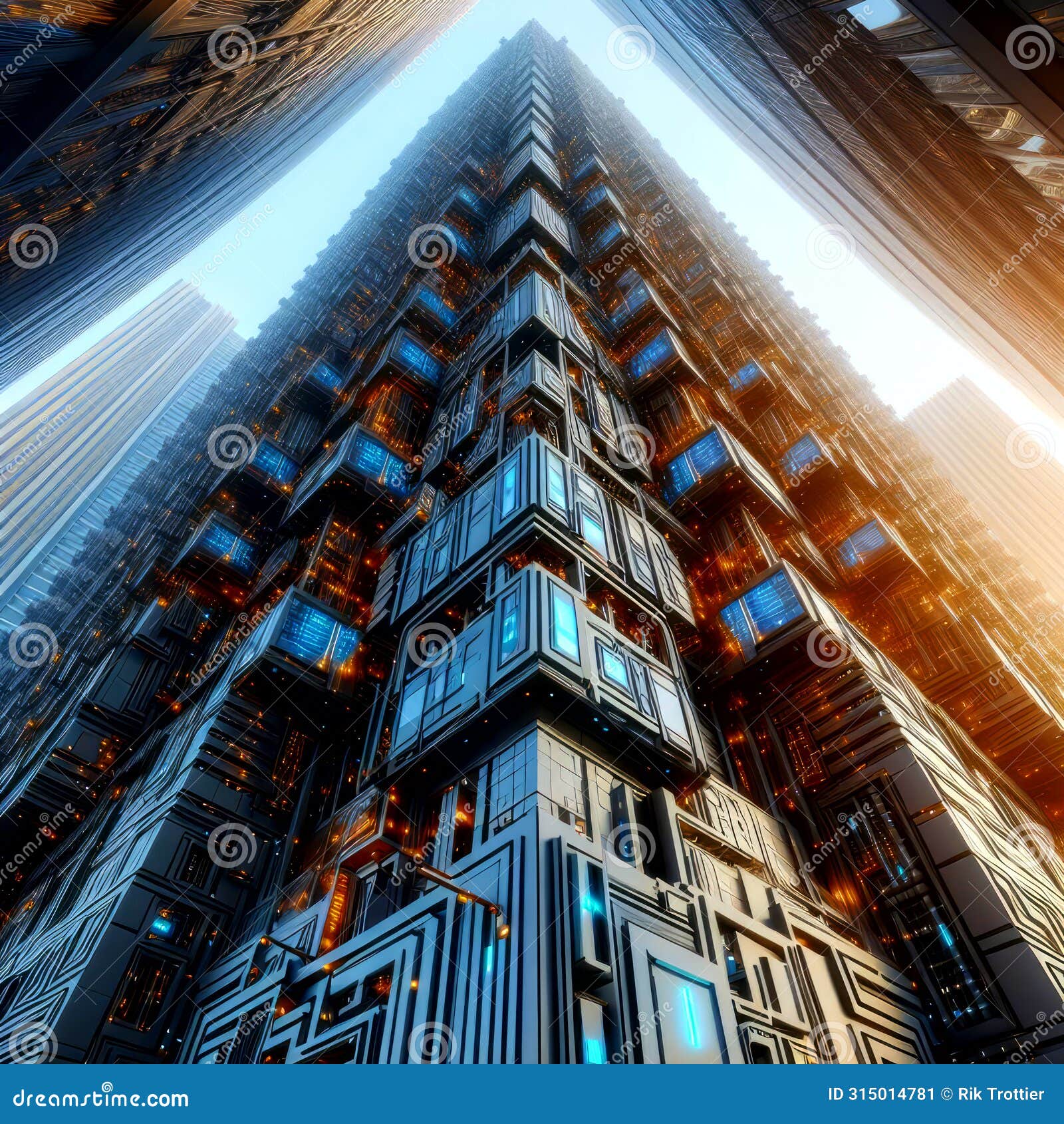 Stacks of Futuristic Quantum Cores Stock Illustration - Illustration of ...