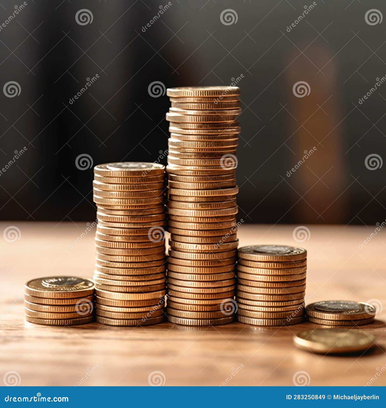 Stacks of generic coins stock illustration. Illustration of coins ...