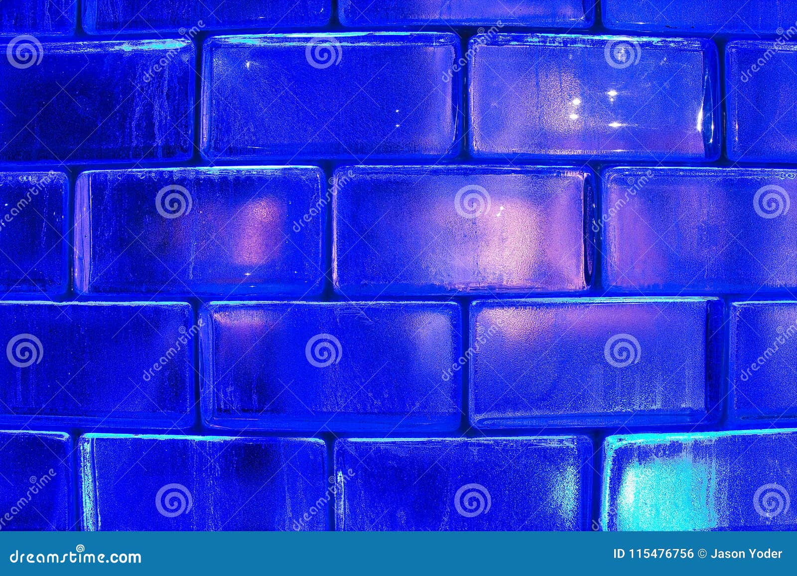 Blue Glass Bricks Background Stock Photo - Image of stacked, bricks ...