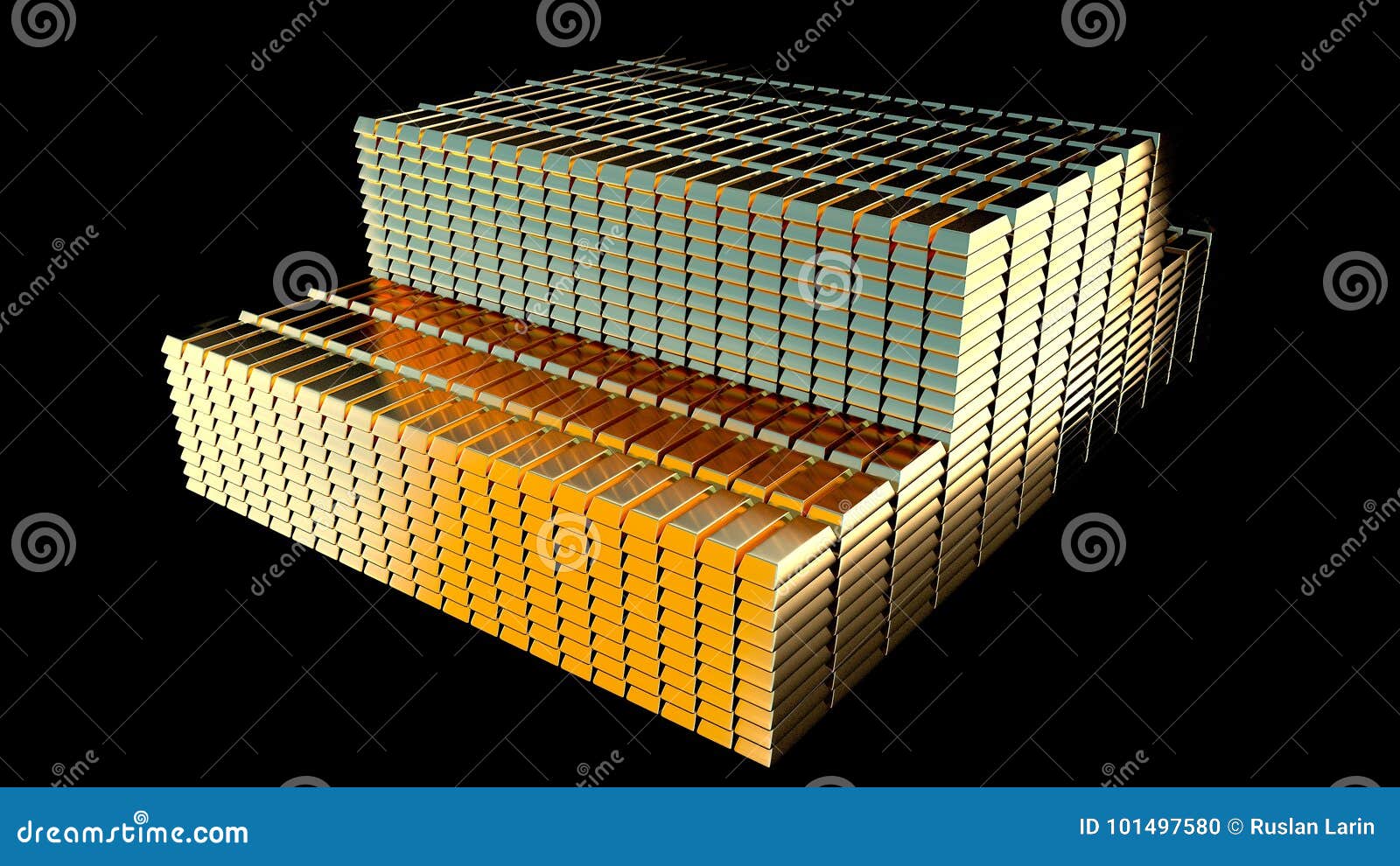 Stacks of gold bars stock illustration. Illustration of black - 101497580