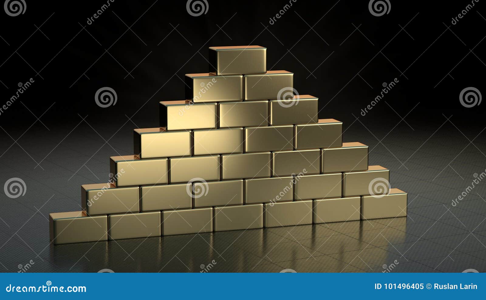 Stacks of Gold Bars. 3D Render. Stock Illustration - Illustration of ...