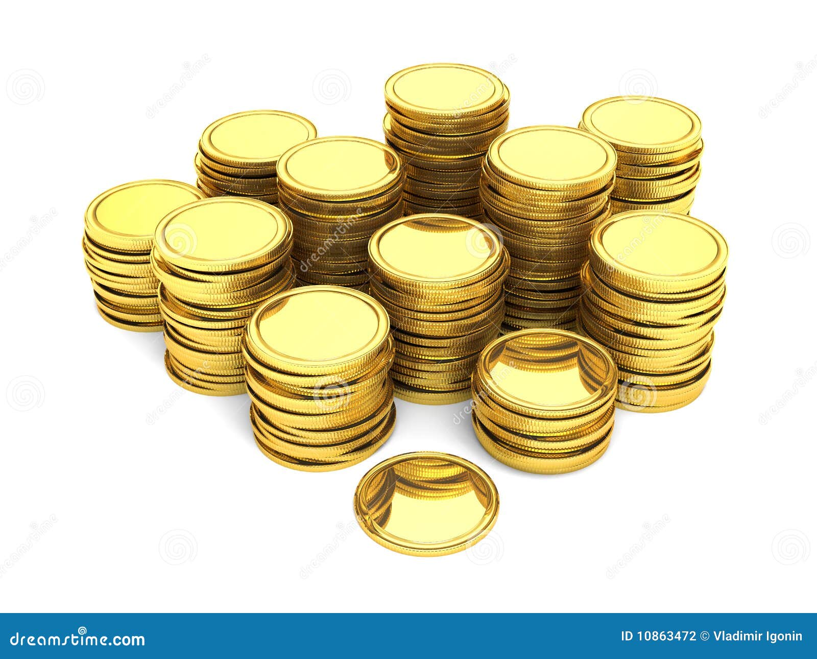 Stacks of gold coins stock illustration. Illustration of doubloon ...