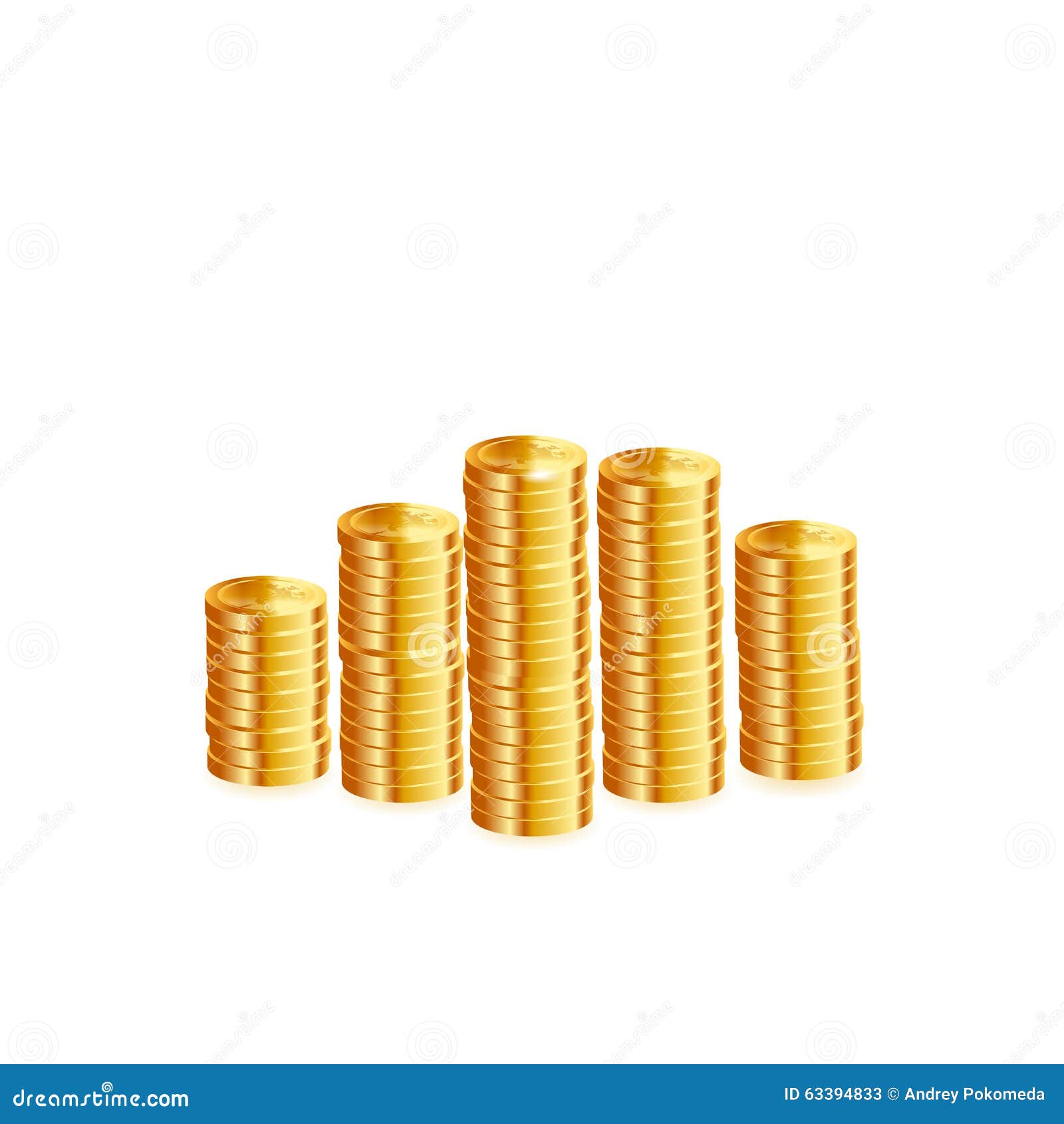 Stacks of gold coins stock vector. Illustration of money - 63394833