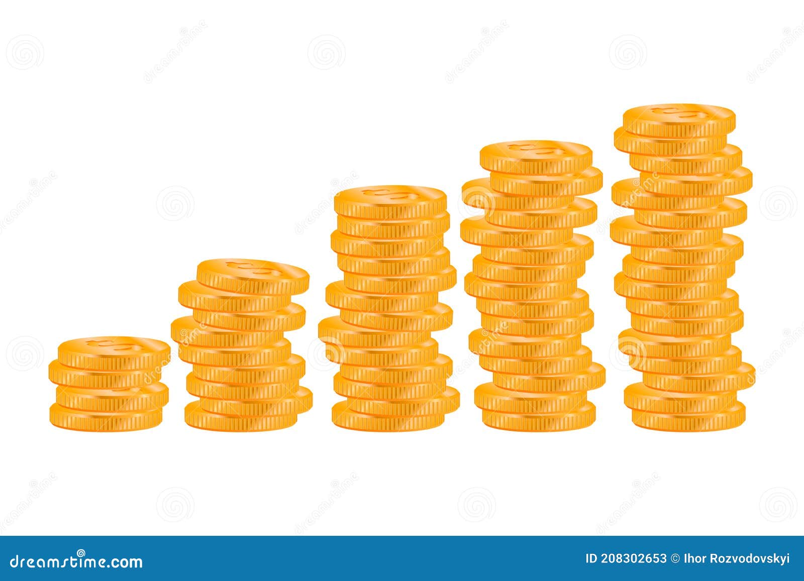 Stacks of Gold Coins on a White Isolate. Vector Sketch Stock ...