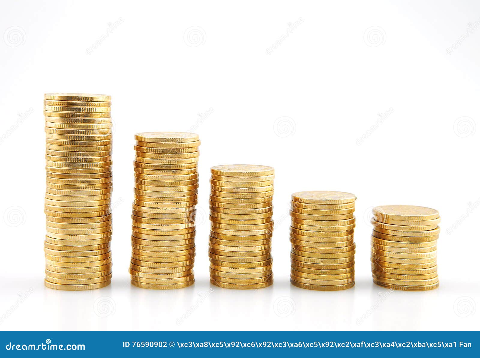 Stacks of gold money coins stock photo. Image of returns - 76590902