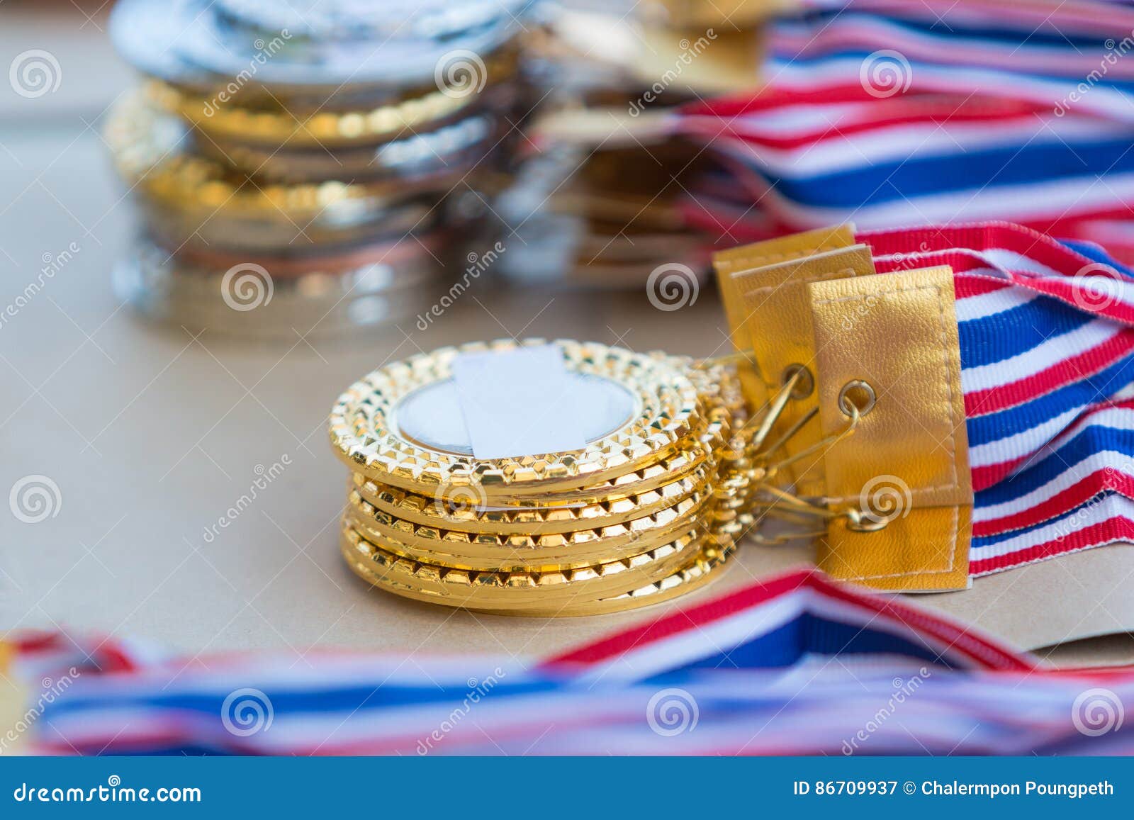 Stacks of Gold, Silver, and Bronze Medals Stock Image - Image of prize ...