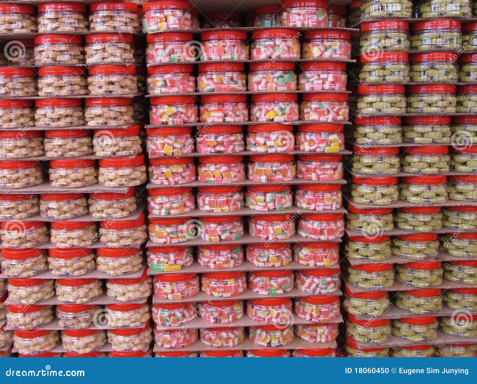 Stacks of Goodies for the Chinese New Year Stock Photo - Image of food ...