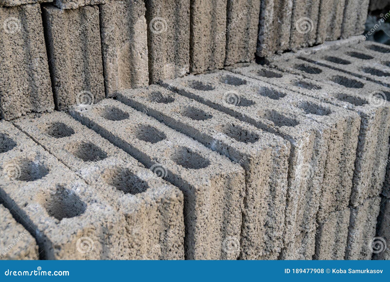 Stacks of Gray Concrete Blocks on the Ground Stock Photo - Image of ...