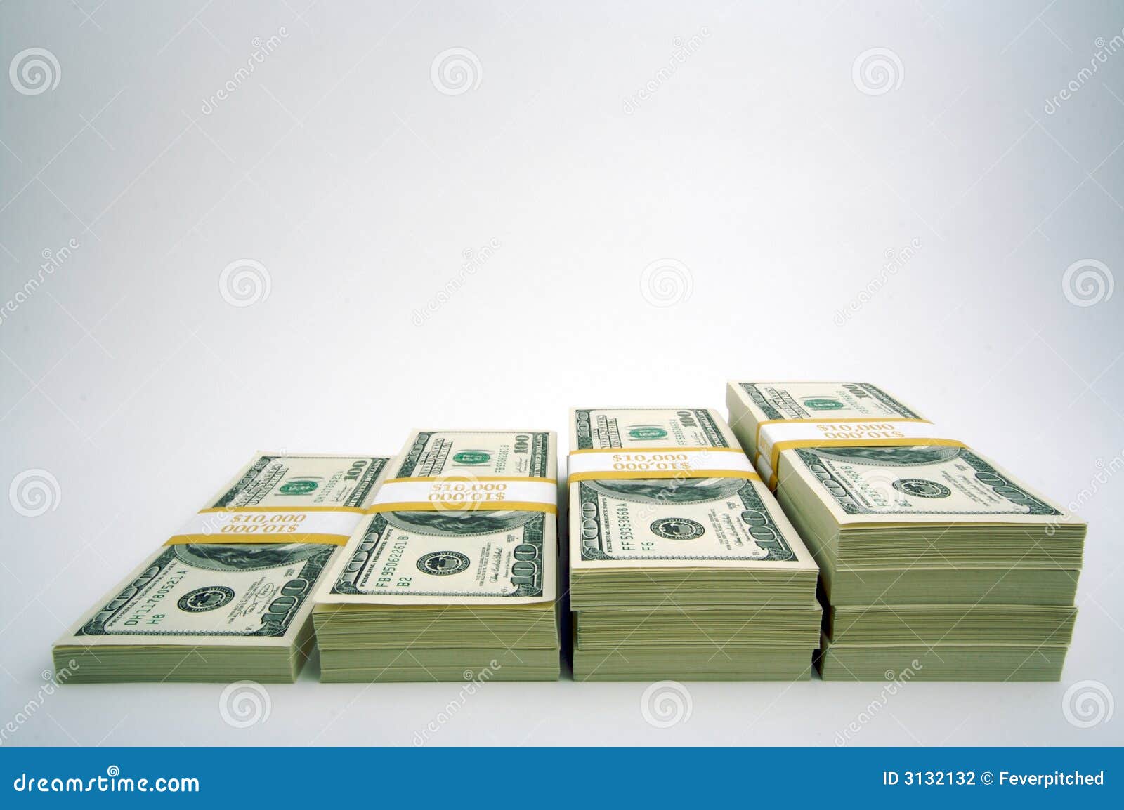 Stacks of Hundred Dollar Bills Stock Photo - Image of green, business ...