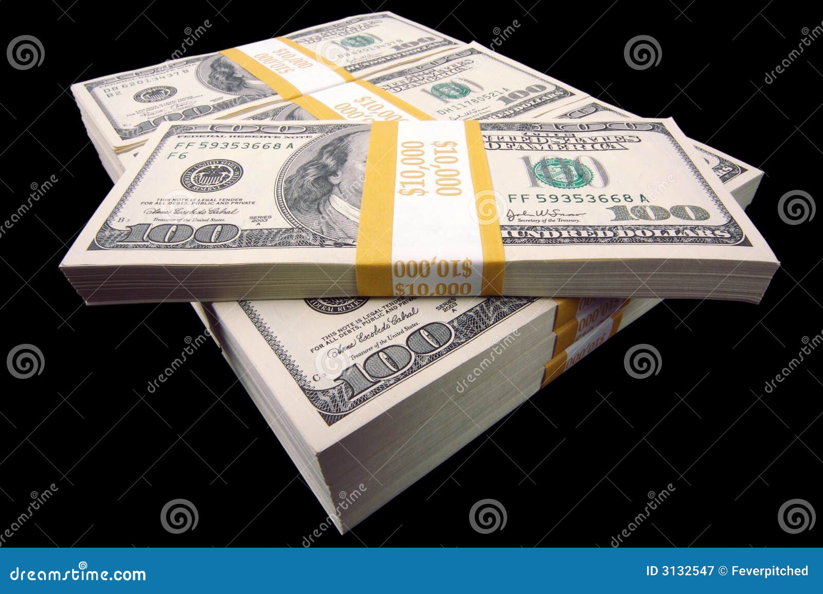 Stacks of Hundred Dollar Bills Stock Image - Image of loan, business ...