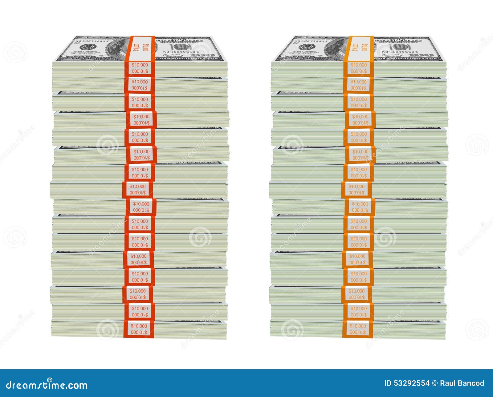 Stacks Of Hundred Dollar Bills Stock Illustration | CartoonDealer.com ...