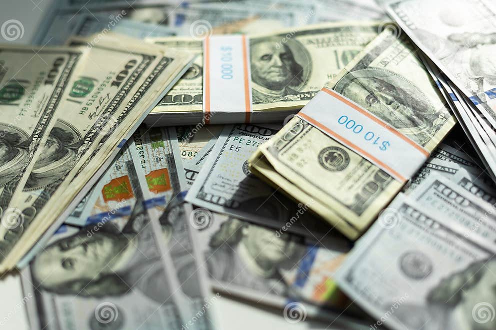Stacks of Hundred Dollar Bills Stock Image - Image of closeup, element ...